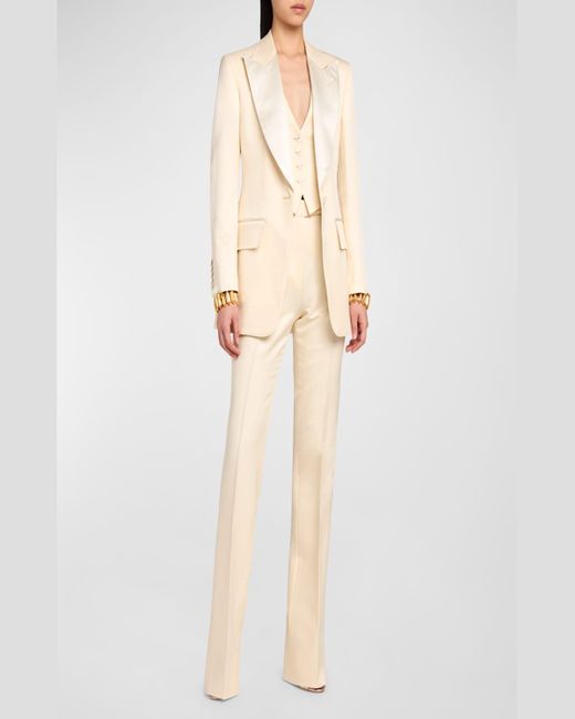 Tom Ford Lustrous Barathea Silk-Wool Single-Breasted Tuxedo Jacket in ...