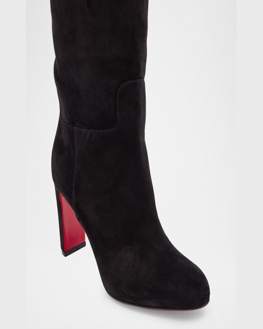 Christian Louboutin Loo Suede Sole Knee Boots in Black | Lyst
