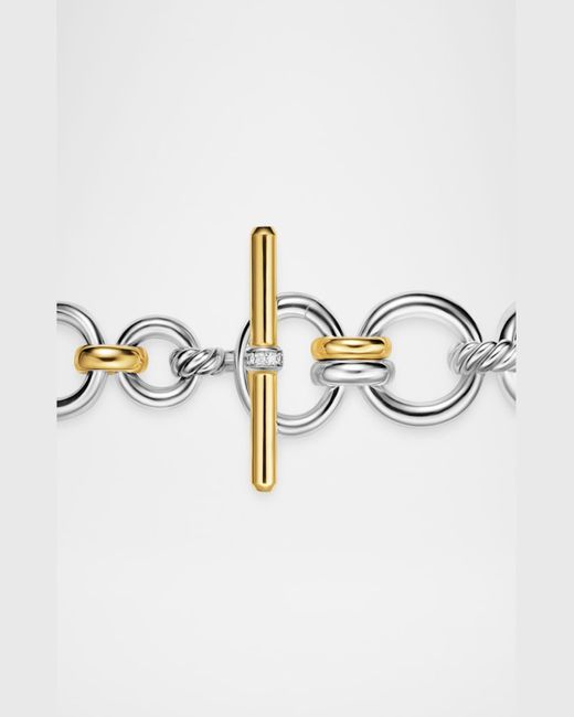 David Yurman Dy Mercer Chain Necklace With Diamonds And 18K in Metallic ...