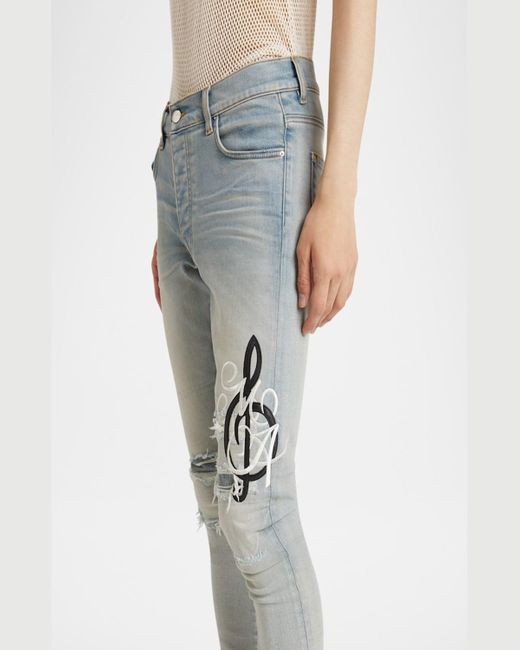 Amiri Ma Music Note Skinny Jeans in Blue for Men | Lyst