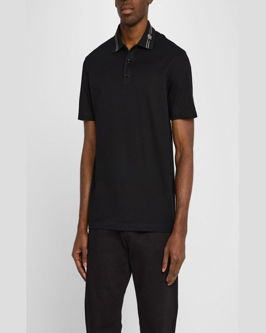 Versace Medusa-Collar Pique Polo Shirt in White for Men | Lyst