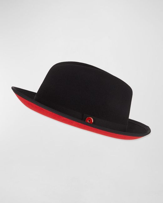 Keith James King-Brim Wool Fedora Hat in Black for Men | Lyst