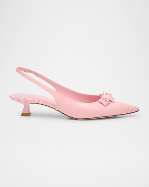 Stuart Weitzman Rosie Slingback Kitten Pumps in Pink | Lyst
