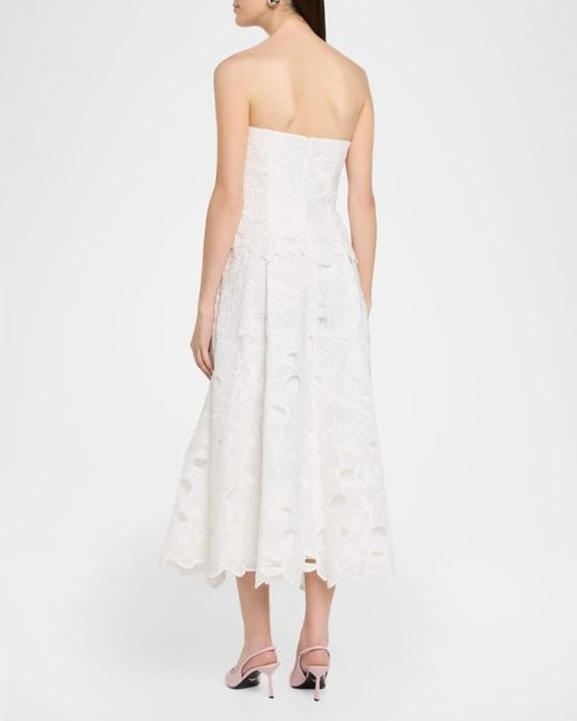As It May Isla Cutout Floral-Embroidered Midi Dress in White | Lyst