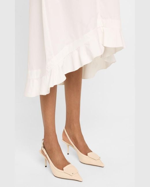 Jimmy Choo Frances Leather Slingback Pumps in Natural | Lyst