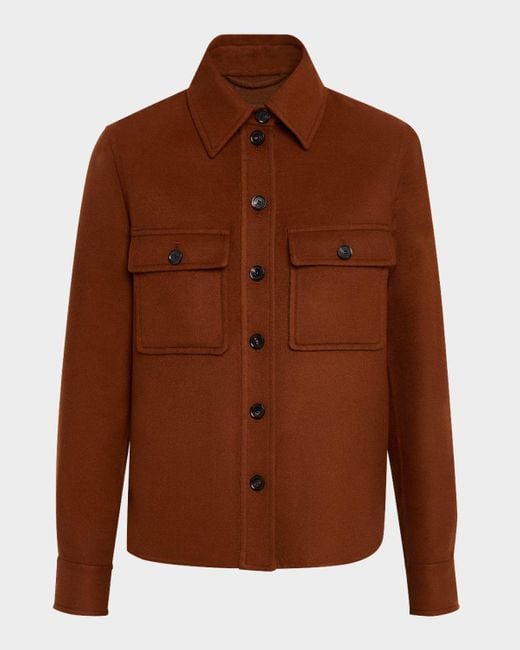 Loro Piana Yannis Cashmere Overshirt in Brown | Lyst