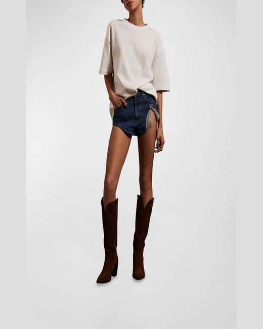 Partow Leigh Anne Suede Western Knee Boots in Brown | Lyst