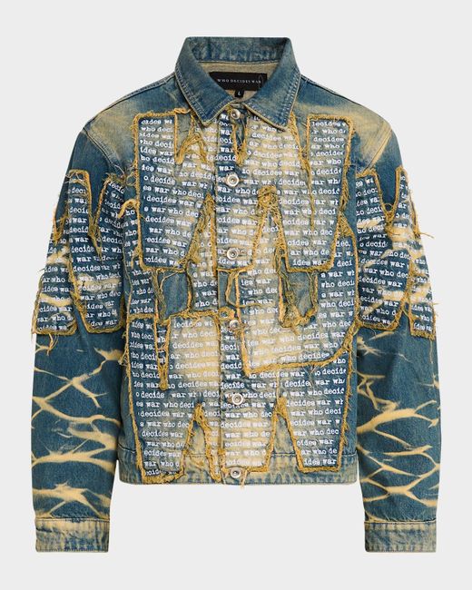 Who Decides War Whiskered Overlay Jacket in Blue for Men | Lyst
