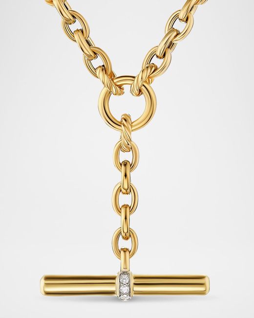 David Yurman Dy Mercer Petite Toggle Necklace With Diamonds in Metallic ...
