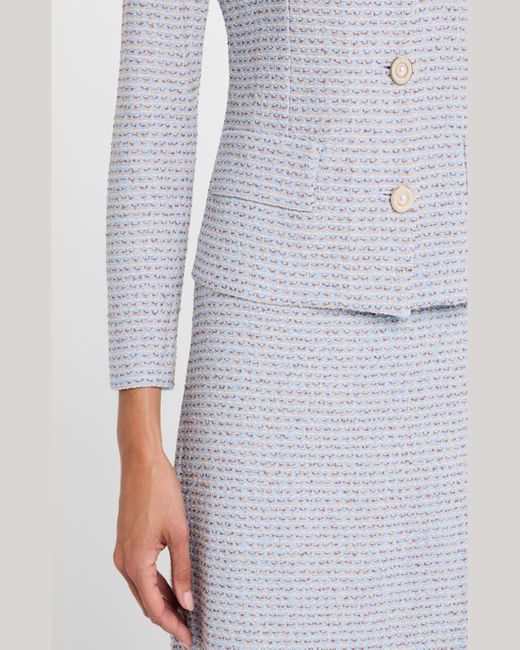 Misook Heritage Fit Tri-Color Tweed Knit Jacket in Blue | Lyst