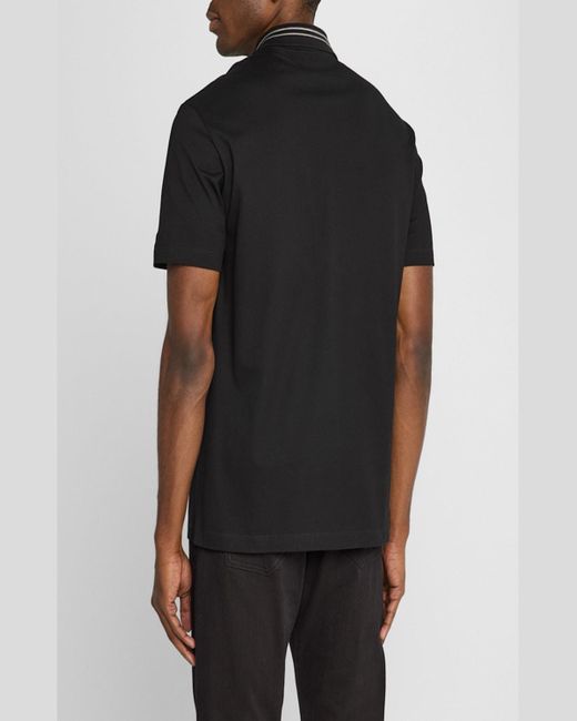 Versace Medusa-Collar Pique Polo Shirt in White for Men | Lyst