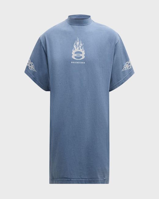 Balenciaga Burning Unity Oversized T-Shirt in Blue for Men | Lyst Balenciaga Burning Unity Oversized T-Shirt in Blue for Men | Lyst