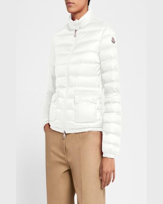 Moncler Lans Down Puffer Jacket in White | Lyst