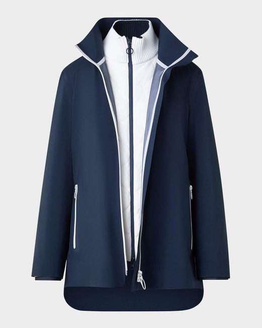 Akris Punto Quilted-Dickey Techno Parka Jacket in Blue | Lyst