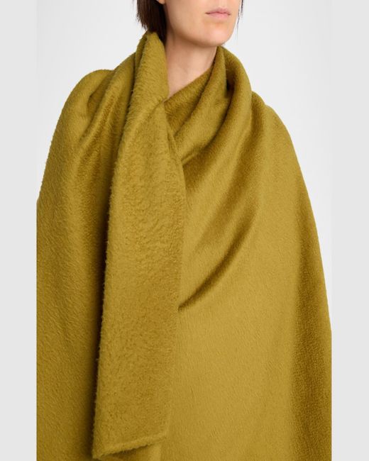 The Row Jan Long Cashmere Wrap Coat in Yellow | Lyst