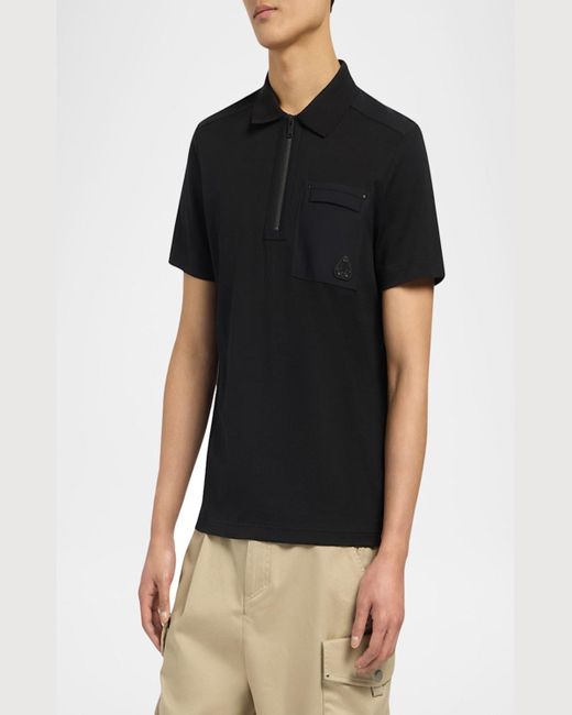 Moose Knuckles Dalon Polo Shirt in Black for Men | Lyst