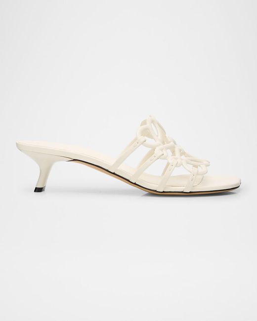 Loewe X Paula & Apos;S Ibiza Petal Anagram Leather Caged Mule Sandals ...