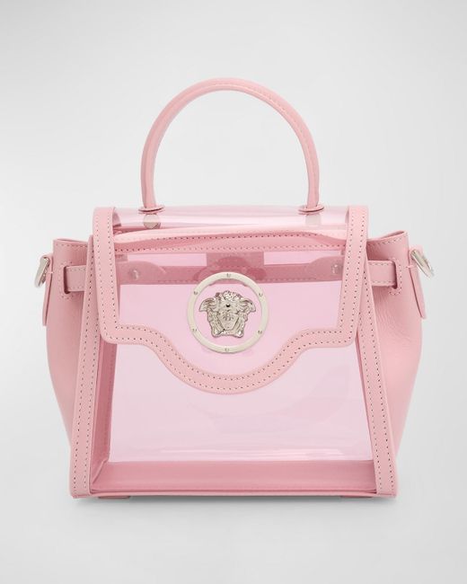 Versace La Medusa Clear Top-Handle Bag in Pink | Lyst