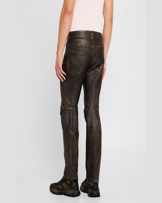 DIESEL 5-Pocket Leather Biker Pants for Men | Lyst