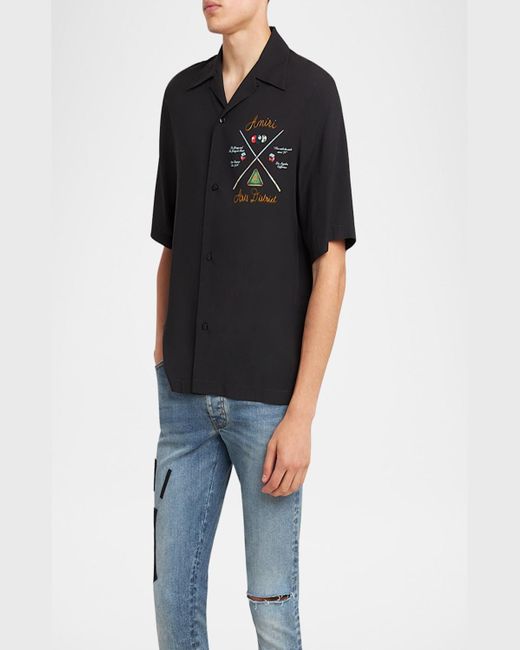 Amiri Pool Cue Bowling Shirt in Black for Men | Lyst