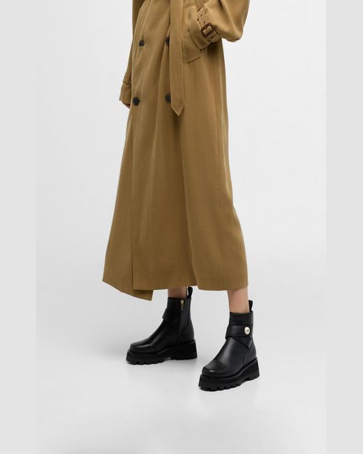 Jimmy Choo Meena Leather Pearly-Button Ankle Boots in Black | Lyst