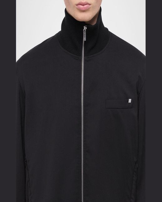 Helmut Lang Wool Full-Zip Bomber Jacket in Black for Men | Lyst