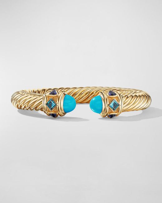 David Yurman Renaissance Cable Bracelet With Turquoise Hampton Blue