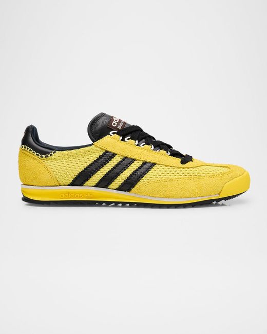 adidas Sl76 Mesh And Leather Low-Top Sneakers in Yellow for Men | Lyst