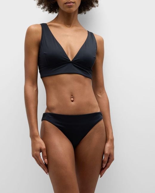 Tommy Bahama Palm Modern V Neck Bikini Top In Black Lyst