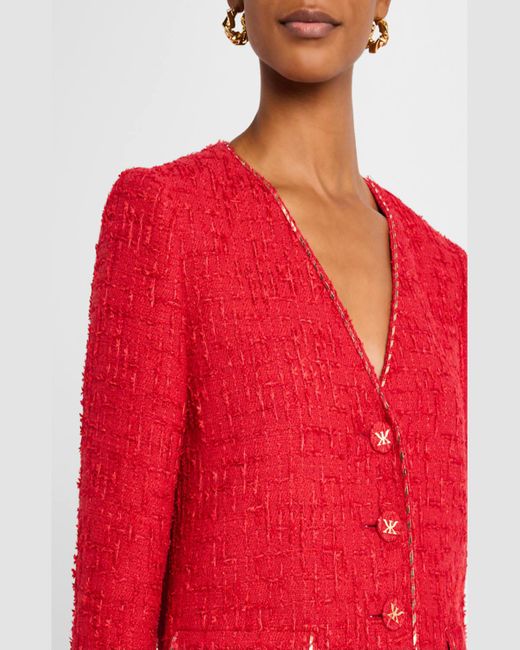 Kobi Halperin Clara Metallic-Trim Textured Tweed Jacket | Lyst