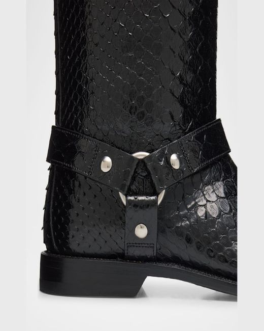 Loewe Campo Python Harness Biker Booties in Black | Lyst