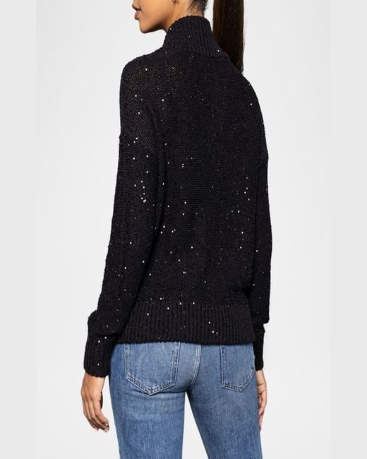 Lisa Todd Shimmer And Shaker Sequin Knit Bomber Jacket in Black | Lyst