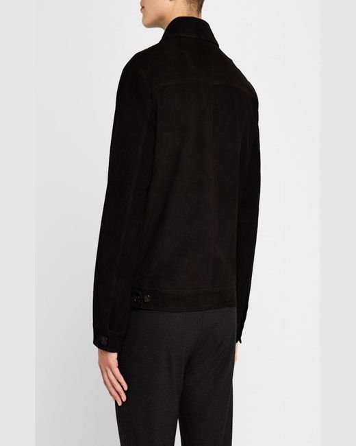 Theory Amos Suede Jacket in Black for Men | Lyst