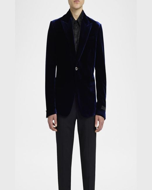 Versace Liquid Velvet Dinner Jacket in Blue for Men | Lyst