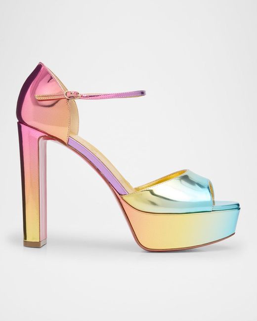 Christian Louboutin Sandaloo Iridescent Sole Platform Sandals | Lyst