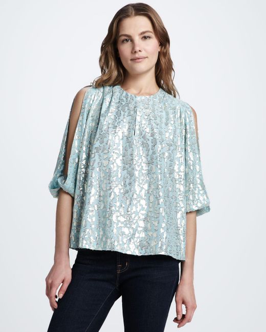 PAIGE Claudine Kick-Flare Jeans With Angled Hem in Blue | Lyst
