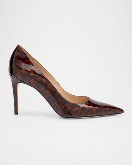 Stuart Weitzman Stuart Tortoise Patent Leather Pumps in Brown | Lyst