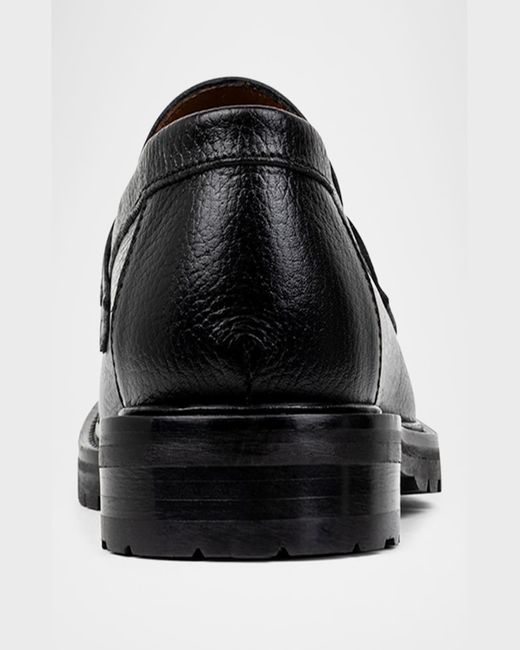 Donald J Pliner Clyde Leather Lug-Sole Penny Loafers in Black for Men ...