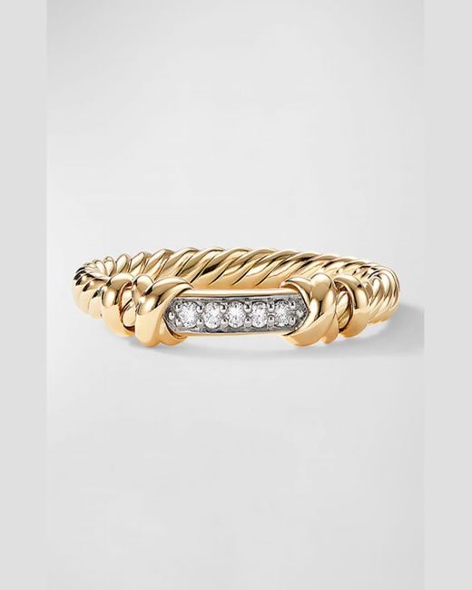 David Yurman Petite Helena Wrap Ring In 18k Gold With Diamonds, Size 5 ...