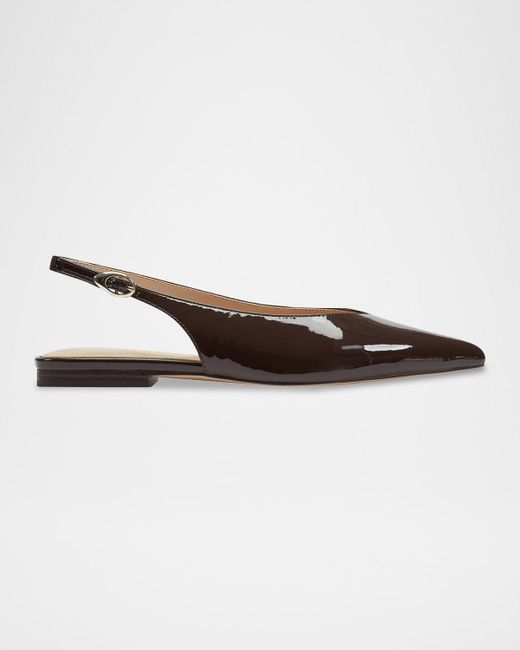 Marc Fisher Gabra Patent Leather Slingback Flats | Lyst