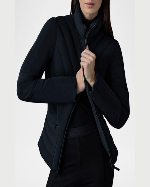 Mackage Alma Smocked Light Down Jacket in Blue | Lyst