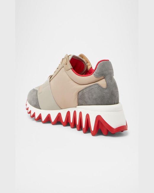 Christian Louboutin Nastroshark Donna Canvas Runner Sneakers in Gray | Lyst