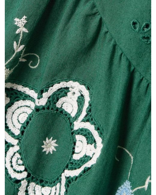 Sea Vesna Lace-Trimmed Broderie Anglaise Cotton And Linen-Blend Midi ...
