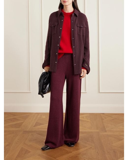 The Elder Statesman Juniper Cashmere Wide-Leg Pants in Purple | Lyst UK
