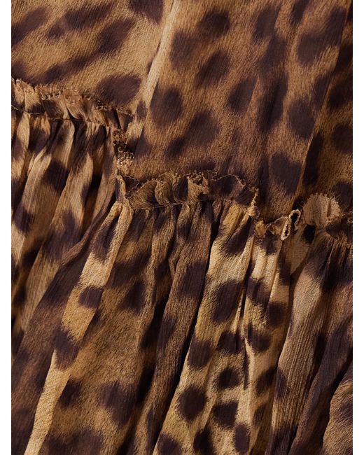 Zimmermann Crush Leopard-Print Crepon Midi Dress in Natural | Lyst
