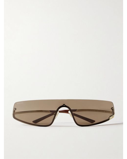 Gucci Rimless Rectangle-frame Gold-tone Sunglasses in Metallic | Lyst