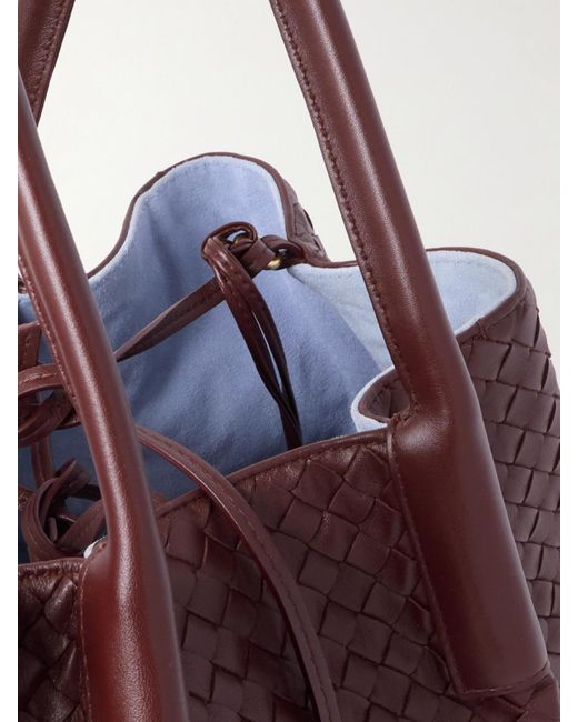 Bottega Veneta Pinacoteca Medium Intrecciato Leather Tote Bag in Red | Lyst