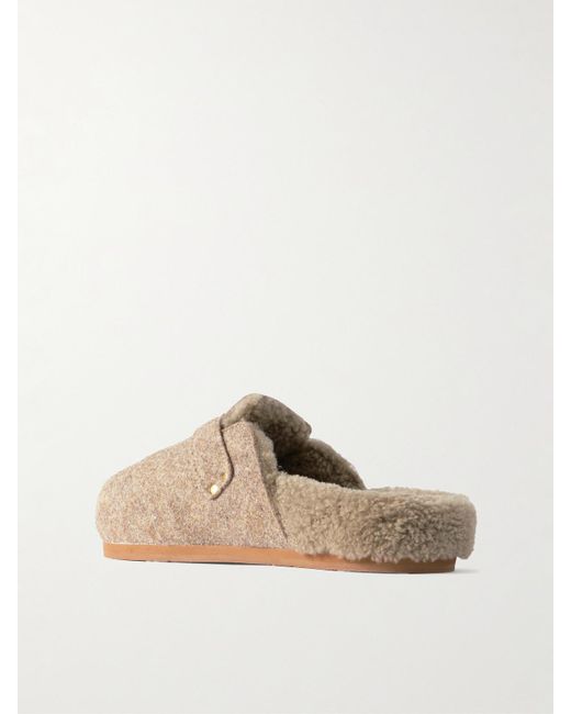 Ancient Greek Sandals Vasilitsa Shearling-Lined Felt Slippers in Brown ...