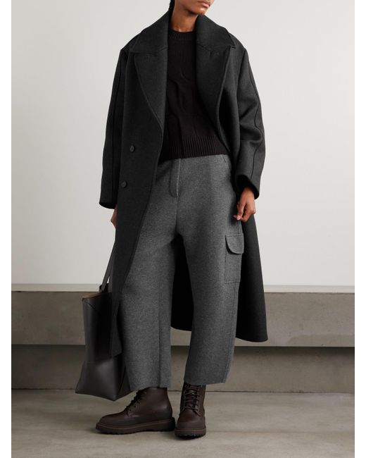 Lisa Yang Azaria Cashmere Barrel-Leg Cargo Pants in Grey | Lyst UK