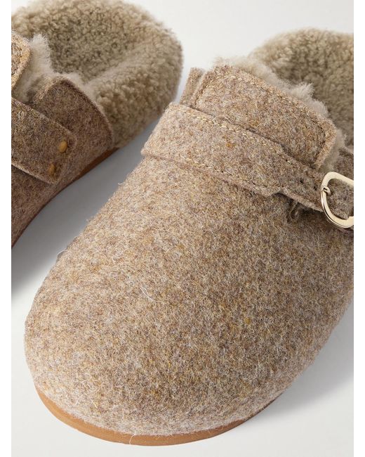 Ancient Greek Sandals Vasilitsa Shearling-Lined Felt Slippers in Brown ...